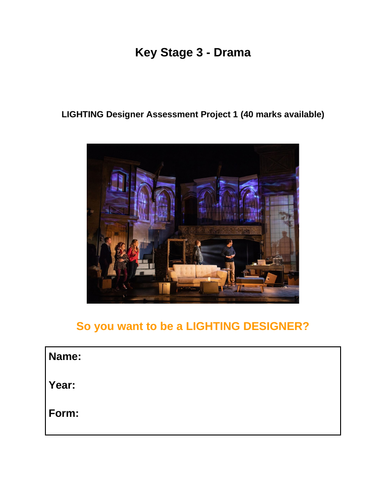 KS3 Drama Lighting Designer Intro and Lockdown resource. | Teaching ...