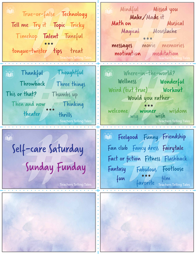 Themes of the Week, ideas for each day | Teaching Resources