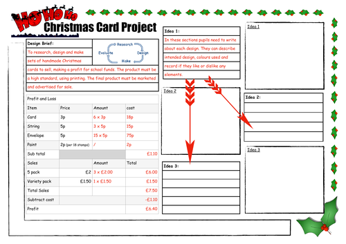 Christmas Card Project - make money for school funds | Teaching Resources