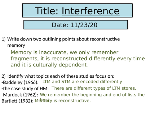 GCSE Psychology (AQA) Memory: Complete SoW (20 lessons) | Teaching ...
