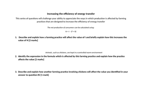 Energy transfer between trophic levels (Edexcel A-level Biology B ...