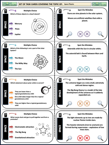 Space + Physics Task cards | Teaching Resources