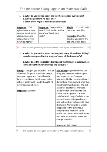 An Inspector Calls - Analysing the Inspector's Use of Language ...
