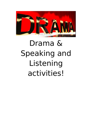Drama/ Speaking and listening ideas! | Teaching Resources