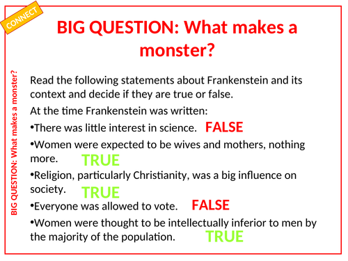 KS3 English Frankenstein x 5 lessons | Teaching Resources