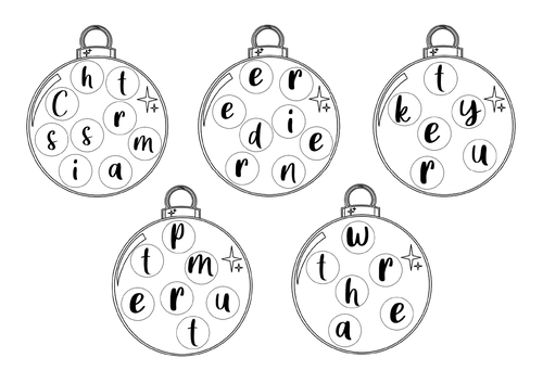 Christmas Spelling Baubles | Teaching Resources
