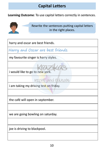 Entry Level 1 Functional Skills English - Writing - Capital Letters ...