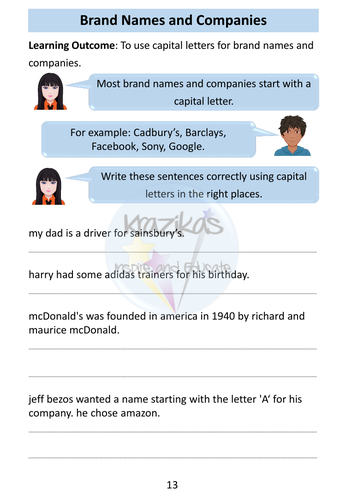 Entry Level 1 Functional Skills English - Writing - Capital Letters ...