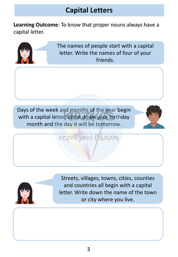 Entry Level 1 Functional Skills English - Writing - Capital Letters ...