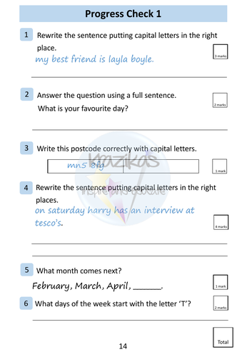 Entry Level 1 Functional Skills English - Writing - Capital Letters ...