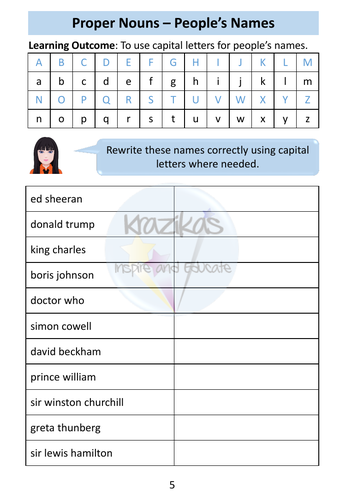 Entry Level 1 Functional Skills English - Writing - Capital Letters ...