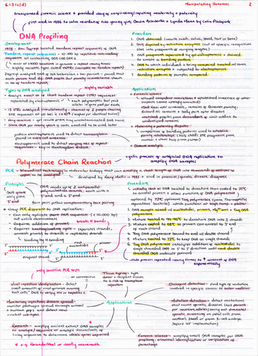 OCR A Level Biology Manipulating Genomes Revision Poster | Teaching ...
