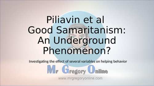 Piliavin et al (Good Samaritanism) | Teaching Resources