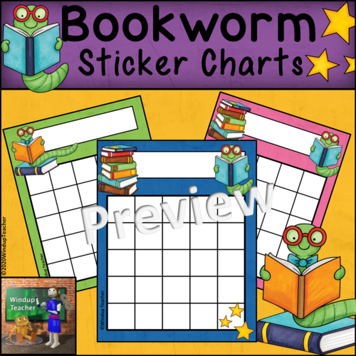 Bookworm Reading Sticker Charts | Teaching Resources