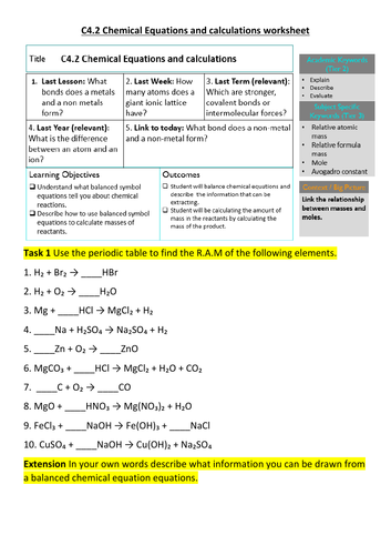 KS4 GCSE Equations and Calculations | Teaching Resources