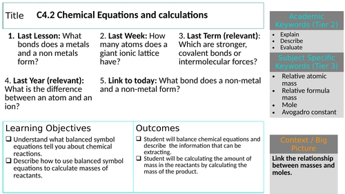 KS4 GCSE Equations and Calculations | Teaching Resources