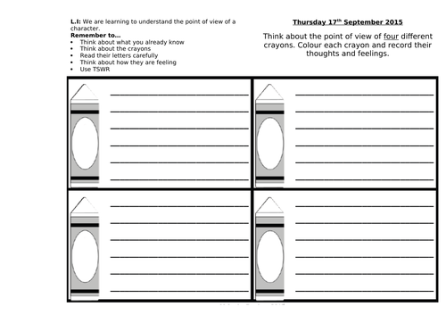 The Day the Crayons Quit plan smart notebook resources | Teaching Resources