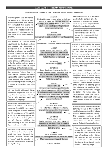 Macbeth Act 5 Fully Annotated | Teaching Resources