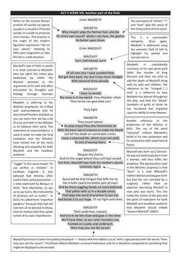 Macbeth Act 5 Fully Annotated | Teaching Resources