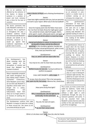 Macbeth Act 5 Fully Annotated | Teaching Resources