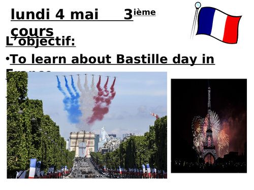 Full lesson on Bastille Day + recap of 'er' verbs | Teaching Resources