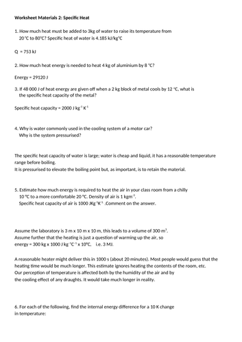 Materials 2 - Thermal Properties of Materials | Teaching Resources