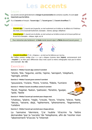 (French) Exercise on French "accents" (Exercice sur les accents aigu ...