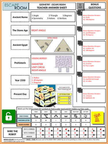 Geometry Escape Room | Teaching Resources