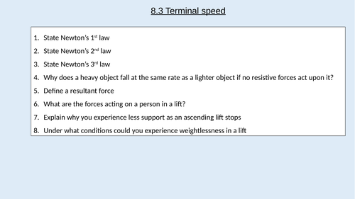 A level Physics (8.3) Terminal speed (Newton's laws of motion ...