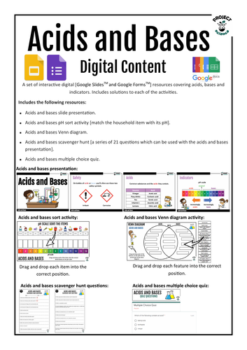 Acids and Bases Digital Resources Pack - Distance Learning | Teaching ...