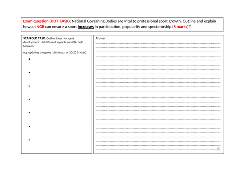 Revision task sheets for OCR Sport Studies RO51 x4 (exam unit ...