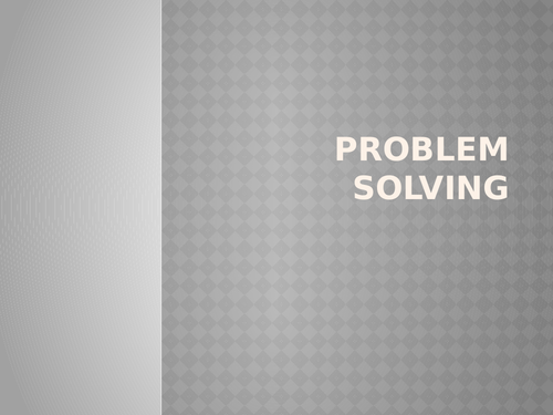 Maths problem solving training | Teaching Resources