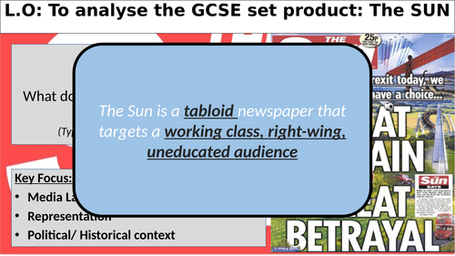 The Sun GCSE Media Studies | Teaching Resources