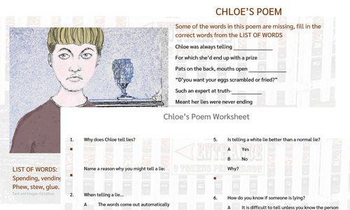 Behaviour: Telling Lies Poem Activity, Worksheet and Lesson Plan (UK ...