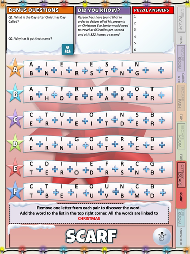 History Christmas Puzzle Work Book | Teaching Resources