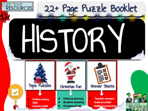 History Christmas Puzzle Work Book | Teaching Resources