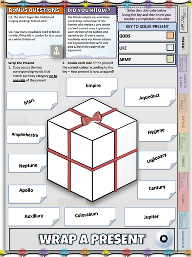History Christmas Puzzle Work Book | Teaching Resources