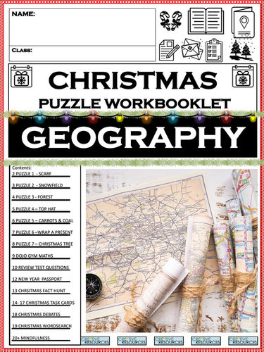 Christmas Geography Puzzle Work Book | Teaching Resources