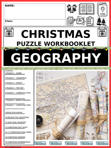 Christmas Geography Puzzle Work Book | Teaching Resources