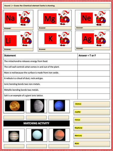 Science Christmas Activities | Teaching Resources