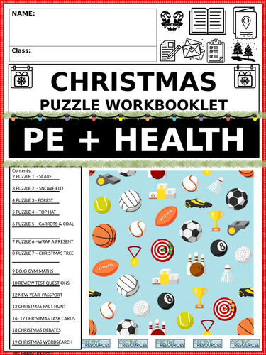 PE Christmas Puzzle Work Book | Teaching Resources