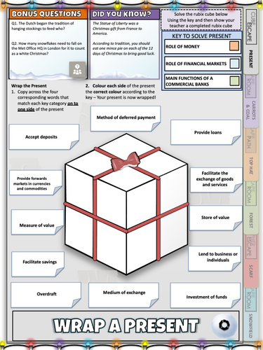Christmas Economics Puzzle Work Book | Teaching Resources
