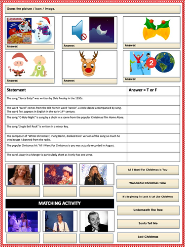 Music Christmas Activities | Teaching Resources