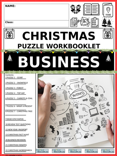 Business Christmas Puzzle Revision Booklet | Teaching Resources