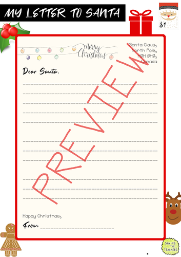 Letter To Santa Templates: Grades 1 - 3 | Teaching Resources