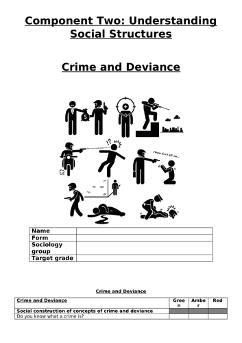 GCSE Sociology Workbook - Crime and Deviance | Teaching Resources