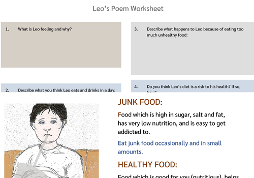 Healthy Eating - Poem Activity, Worksheet and Lesson (UK) | Teaching ...