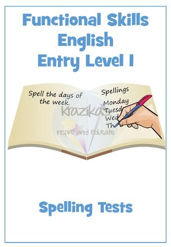English Functional Skills - Entry Level 1 Spelling Tests | Teaching ...