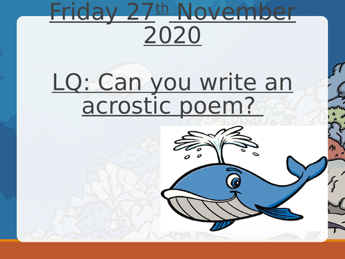 The Storm Whale: Planning and Writing an Acrostic Poem | Teaching Resources