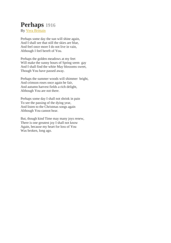 Comparing war poetry Wilfred Owen 'The Send off' & Vera Brittain ...